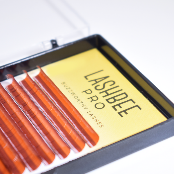 Mixed-Length Burnt Sienna Lash Extensions - LashBeePro