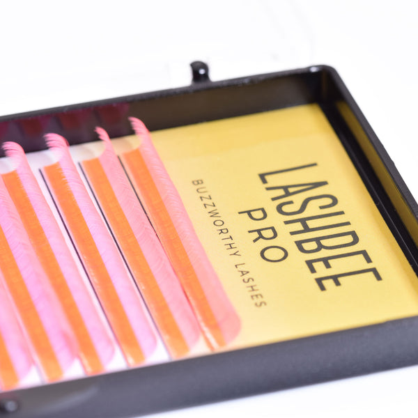 Mixed-Length Pink Lash Extensions - LashBeePro