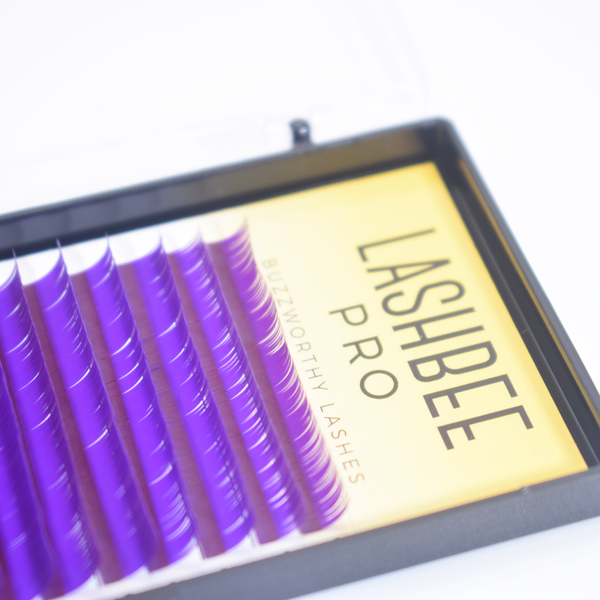 Mixed-Length Purple Lash Extensions - LashBeePro